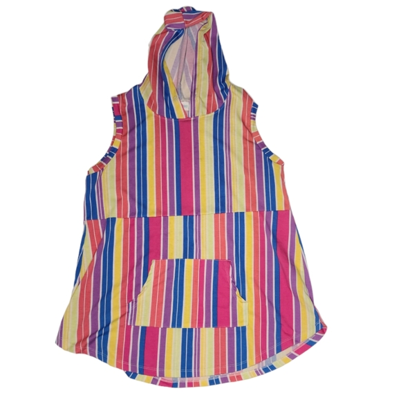 LuLaRoe | Tops | Lularoe Brittany Multicolor Rainbow Hooded Sleeveless ...
